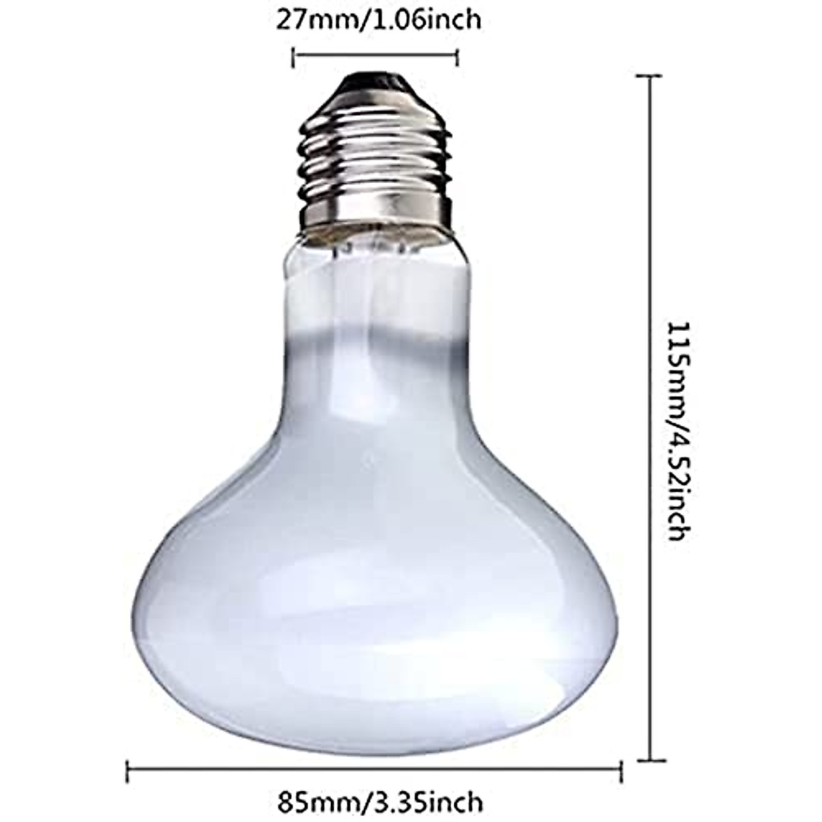 100W UVA Heat Bulb Pet Basking Spot Heating Lamp Bulb Soft White Sun Glow Reptile Heat Lamp Bearded Dargon Infrared Heater for Turtle Aquarium Aquatic Reptile Lizard Chicken Coop E26/E27 110V,2 Pack