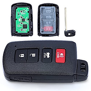 Keymall Keyless Entry Smart Prox Remote Key Fob Replacement for Toyota Avalon Camry Corolla 2013-2018 4 Buttons(281451-0020 G Board FCC ID:HYQ14FBA PN:89904-06140)