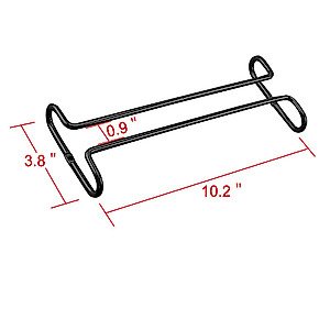 GeLive 10 Inch Set of 2 Under Cabinet Wine Glass Rack Stemware Holder Glass Storage Hanger Organizer for Kitchen and Bar (Black)