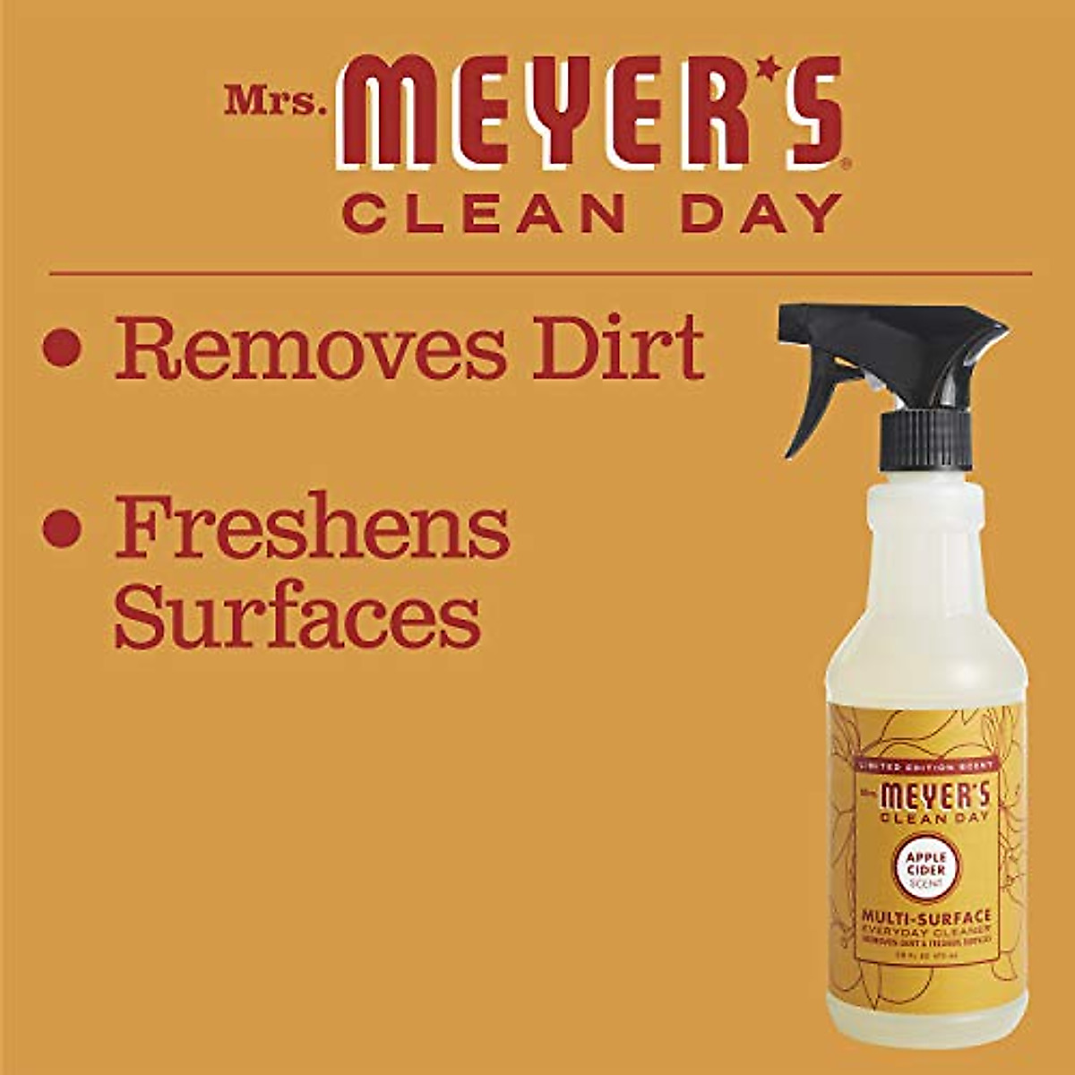 MRS. MEYER’S CLEANDAY All-Purpose Cleaner Spray, Apple Cider, 16 Fl oz