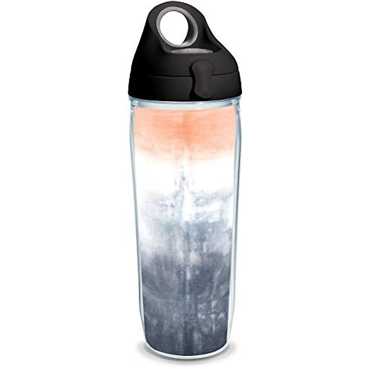 Tervis Black and Coral Tie Dye Made in USA Double Walled Insulated Tumbler Travel Cup Keeps Drinks Cold & Hot, 24oz Water Bottle, Classic