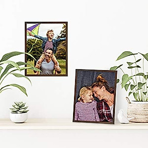 Americanflat 8.5x11 Picture Frame in Mahogany - Thin Border Photo Frame with Shatter Resistant Glass - Horizontal and Vertical Formats for Wall and Tabletop