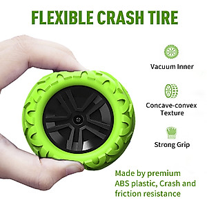 Remote Control Car for Kids 3-12 Years Old, Birthday Gift Toy for Boys Age 4 5 6 7 8, RC Car Stunt with Light 4WD Double Side Racing Vehicle 360° Flips Offroad Indoor Outdoor Sand Grass Garden Green