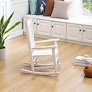 B&Z KD-23W Child's Wooden Rocking Chair Porch Rocker - Indoor/Outdoor Ages 6-10 (White)