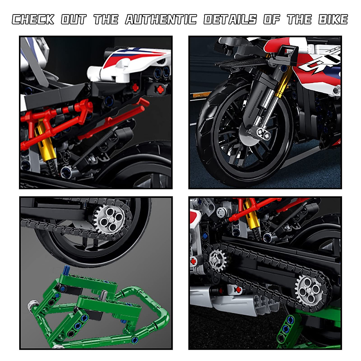 TOY PLAYER Motorcycle Building Set, 1:5 Model Kit Motorcycle, Gift for Kid 6 7 8 9 years, Adults and Motorcycle Fans