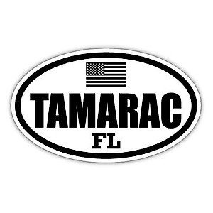 3 Pack Reflective Tamarac FL Florida Broward County Stealthy US Flag Euro Decal Sticker Vinyl for Hard Hats, Bottles, Glass, Toolbox 2" x 3"