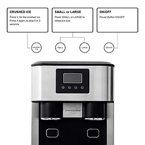 London Sunshine Countertop Ice Maker - Ice Crusher - Ice Dispenser 40lbs with 1.8L Water Reservoir (for 19 in or Above Countertop Space)
