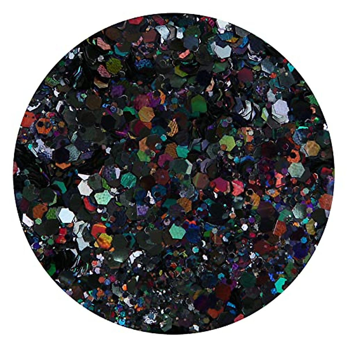 TORC 4 OZ Black Holographic Glitter 4 Ounce Mix Chunky Glitter Bulk for Resin Craft Cosmetic Art Festival Decoration