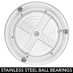 mDesign Spinning 2-Tier Lazy Susan Makeup Turntable Storage Center Tray - Rotating Organizer for Bathroom Vanity Counter Tops, Dressing Tables, Cosmetic Stations - Ligne Collection - 9" Round - Clear