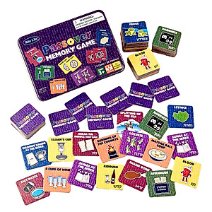Passover Memory Game by Rite Lite | Passover Gifts Jewish Pesach Seder Holiday Party Favors | Match the Most Cards & Win! Collectible Tin 72 Cards