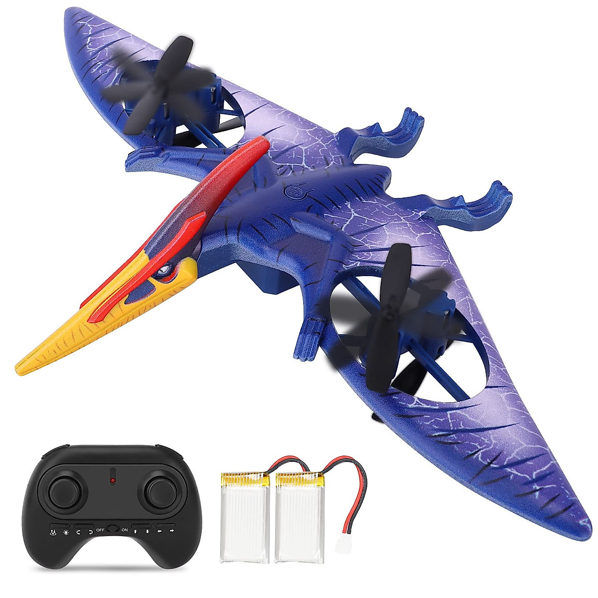 Pterosaur Dinosaur Toys Drone for Kids - Indoor Quadcopter with Altitude Hold, Headless Mode, LED Light One Key Start Speed Adjustment, Toys for 8 9 10 11 12 Year Old Boys