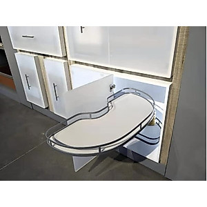 IMEX - Universal Swing Tray for Blind Corner Cabinet | Slide Out Kitchen Storage with Soft Close | 2 Layers of Wooden Trays