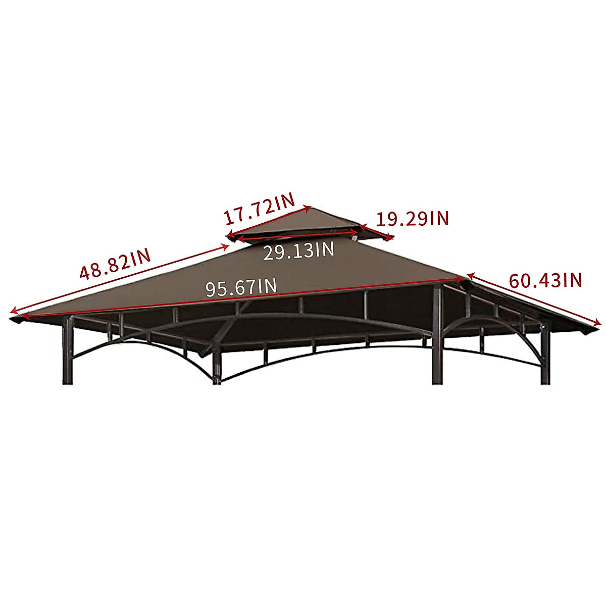 CoastShade 8X 5 BBQ Gazebo Double Outdoor BBQ Canopy,Patio and Outdoor Backyard BBQ Gazebo with LED Lights x 2 (Khaki, Straight 8 x 5ft - New)