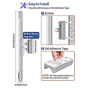 Motion Sensor Light Indoor, 64 LED Closet Lights with Digital Display, 14in Battery Operated Under Cabinet Lights for Closet/Wardrobe/Kitchen, Rechargeable Stick-on Night Light with 3 Color Temps