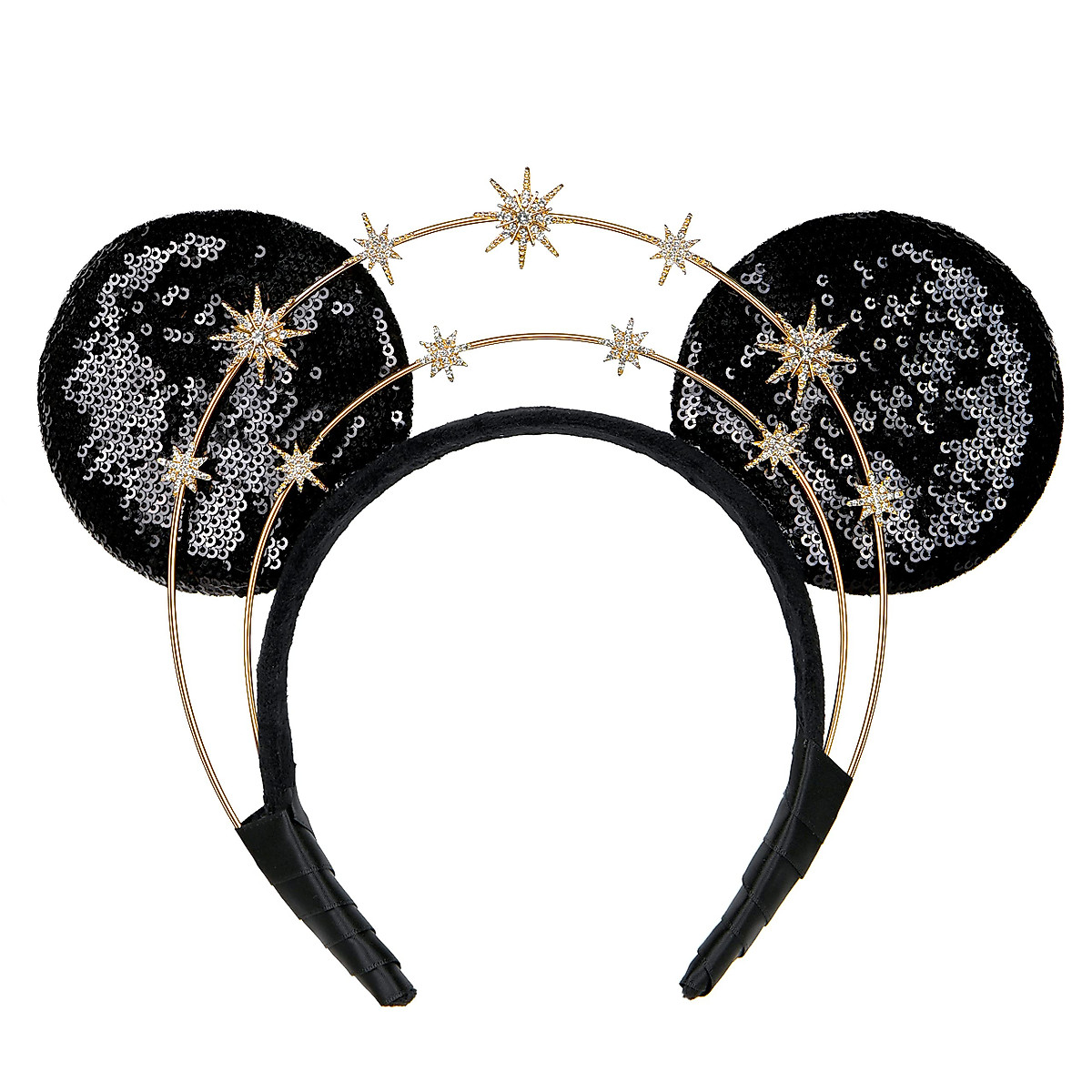 Zivyes Mickey Mouse Ears Star Halo Crown Headband Bopper Princess Decorations Cosplay Gold Headpiece Halloween Ears