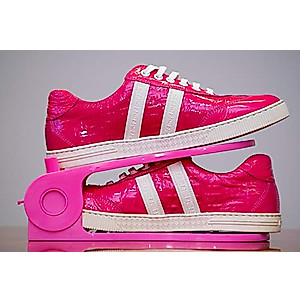 Shoe Rack Storage Organizer for Closet | 4 Adjustable Heights Space Saver Slot | Large Ventilated Base Stacker Shoes Holder | High Heels Secure Docking and Backstop (12 Pack Multi Colors)