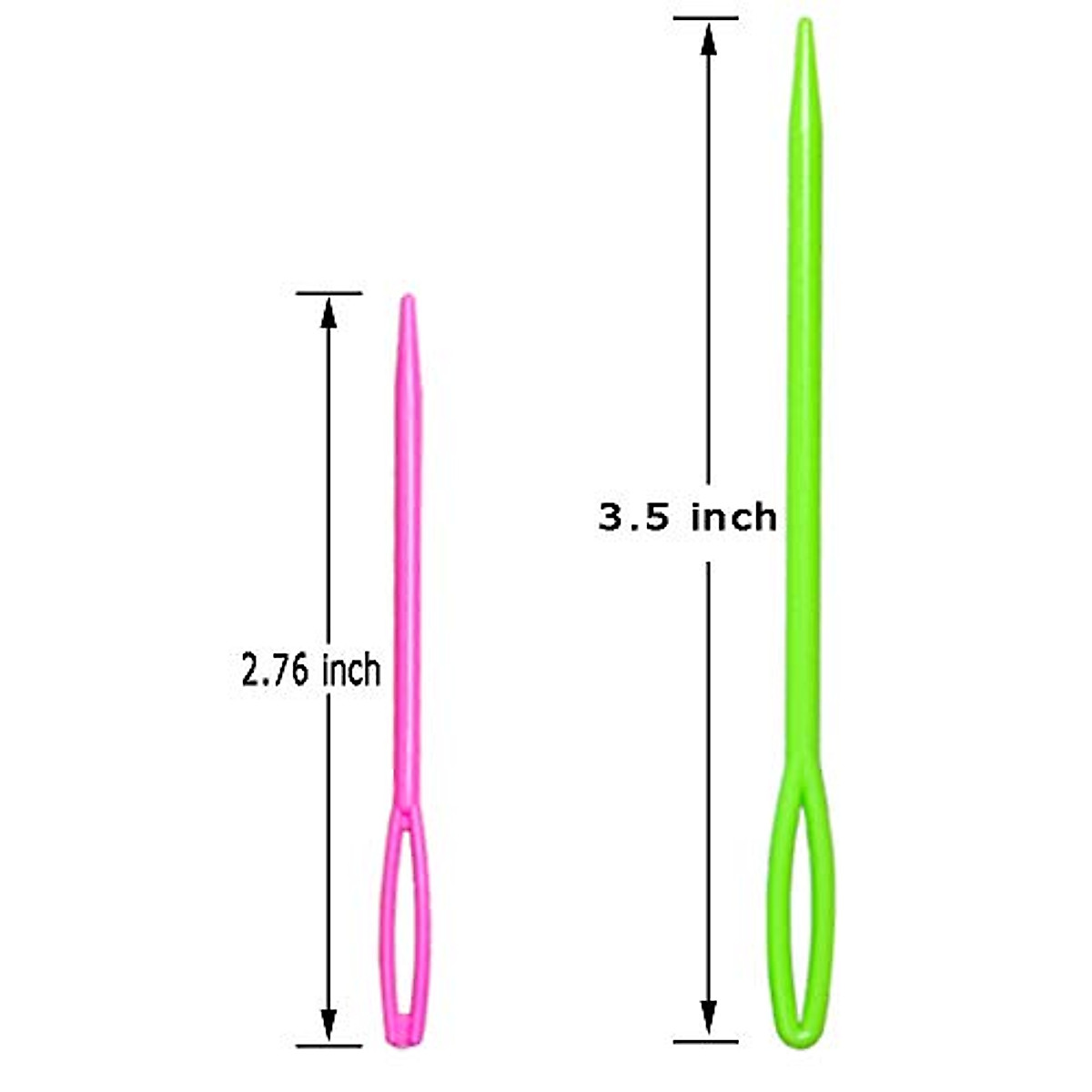Hekisn Large-Eye Plastic Sewing Needles, 20 Pieces Colorful Safety Lacing Needles, 2 Different Sizes Yarn Sewing Needle, Learning Needles for DIY Sewing Handmade Crafts，3.5 &2.76 inch (20 Pieces)