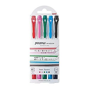 uni Propus Window Basic Color, 5 Colors Set (Pus-103T 5C)