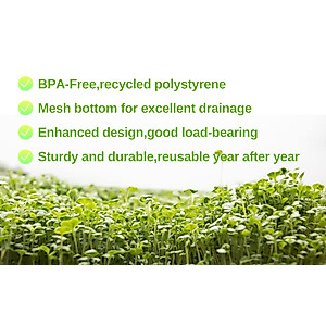 BeGrit Seed Starter Trays 5-Pack 15x12 inch Mesh Bottom Tray Plastic Plant Trays Garden Seedling Starter Kit for Plants,Microgreens,Soil Blocks,Wheatgrass,Hydroponic and Fodder Systems