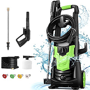 WHOLESUN 2150PSI + 1.71GPM Pressure Washer, 1900W Electric High Power Washer, Powerful Cleaner Machine, Self Assembled, Rotatable Iron Spray Lance for Patio, Garden, Car Cleaning(Green)