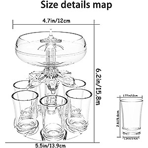 ALEVMOOM 6 Shot Glass Dispenser and Holder Dispenser For Filling Liquids Multiple 6 Shot Dispenser,Bar Shot Dispenser,Cocktail Dispenser,Carrier Liquor Dispenser Drink Tool,Dispenser With Slogan