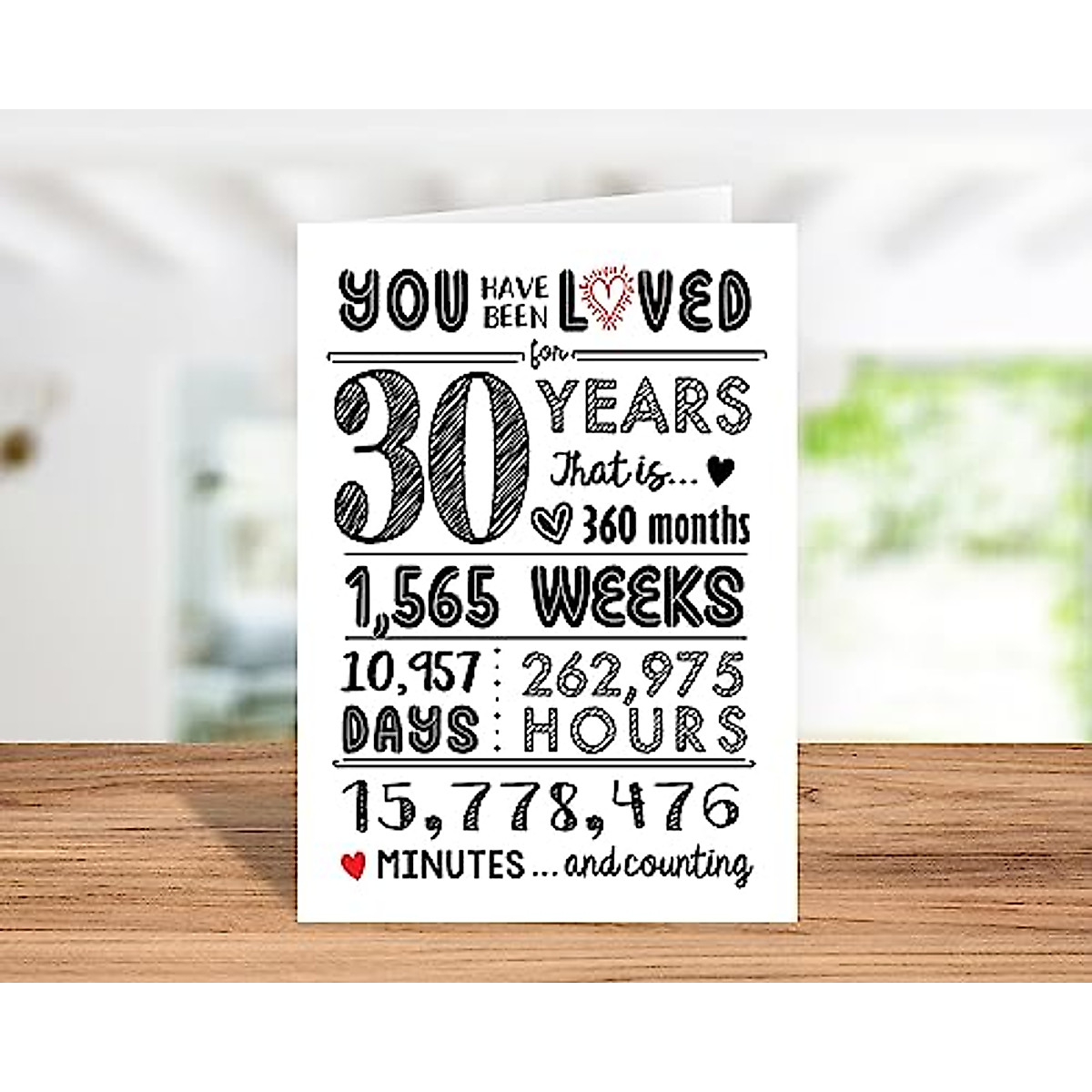 Katie Doodle 30th Birthday Card - Super Cute 30th Birthday Gifts for Her, 30th Birthday Decorations for Women Men, Dirty 30 Birthday Decorations for Her Him - Includes 30 Years Loved Card & Envelope