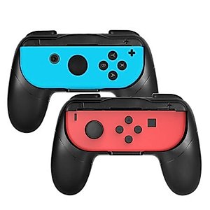Grip kit for Nintendo Switch Joy-Con Controllers,Hand Grips Compatible with Nintendo Switch OLED Model Controllers,2Pack (Black/Black)
