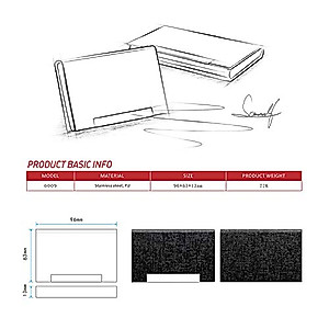 Padike Business Card Holder, Business Card Case Professional PU Leather & Stainless Steel Multi Card Case,Business Card Holder Wallet Credit Card ID Case/Holder for Men & Women. (Black)