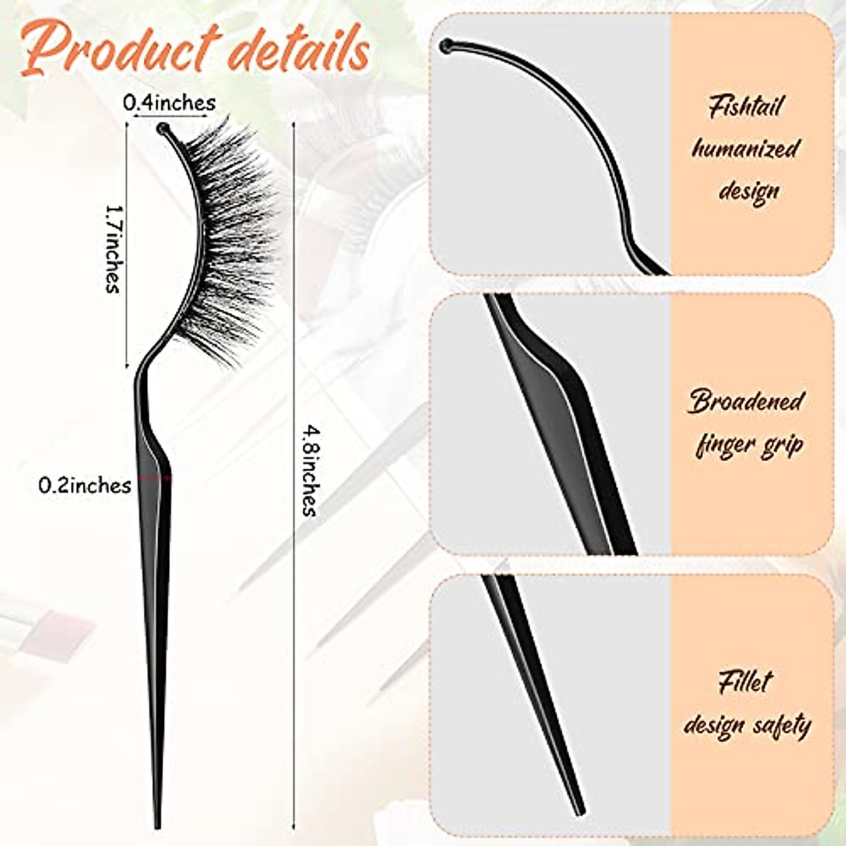 30 Pieces False Eyelashes Display Stick False Eyelashes Applicator Tool False Eyelash Holder Eyelash Extension Supplies for Planting Grafted Eyelash (Black, Transparent)