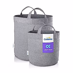Coolaroo 2-Pack Medium & Large-Utility Grocery and Storage Bin Bags, Steel Grey