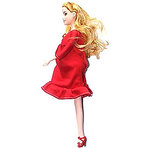 Kunhe Red Real Pregnant Doll Have a Baby in Her Tummy Mom Doll