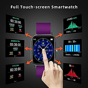 Smart Watch (Answer/Make Calls), Smartwatch for iOS and Android Phones, Fitness Tracker Watch for Men and Women (Purple, 1.4”)