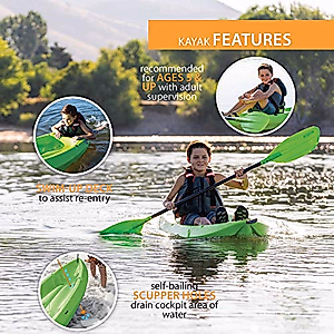 Lifetime 90153 Youth Wave Kayak with Paddle, 6 Feet (Green)