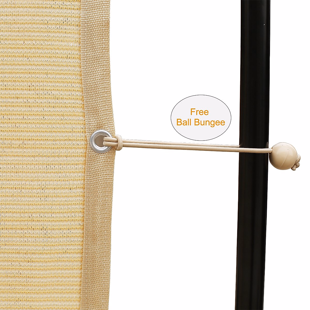 Shatex 90% Shade Fabric 10x 12ft Sun Shade Cloth with Grommets for Pergola Cover Canopy Wheat, 12 Bungee Balls