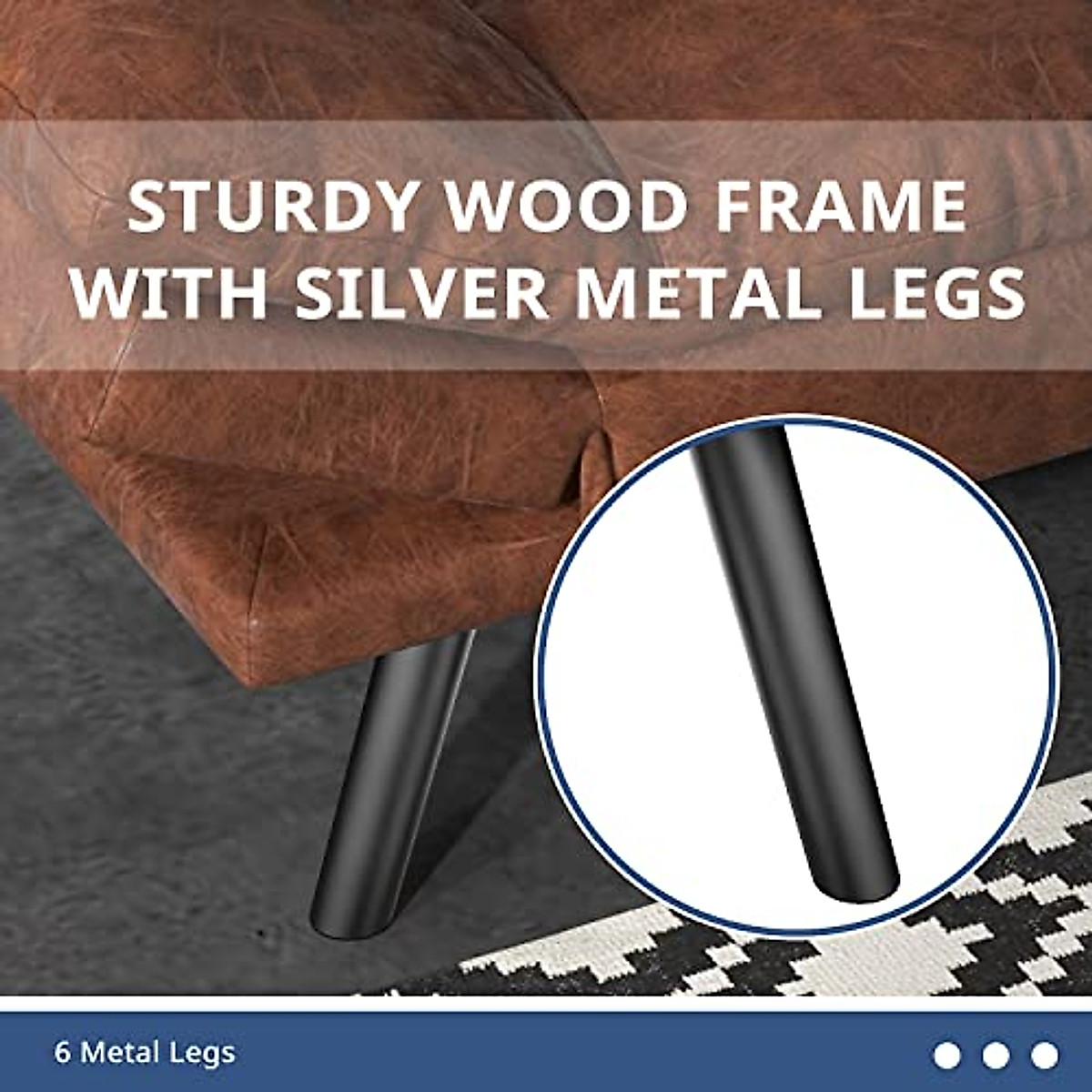 FONTOI Futon Sofa Bed Memory Foam Couch Sleeper Daybed Foldable Convertible Loveseat, Brown