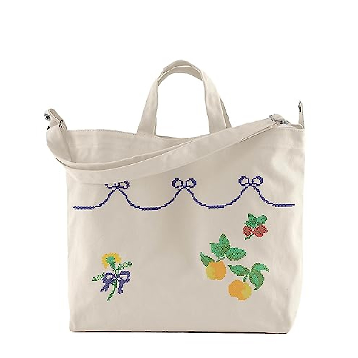 BAGGU Horizontal Zip Duck - Cross Stitch