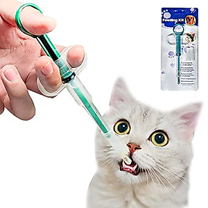 FULUWT Cat Pill Shooter, Dog Pill Gun with 2 Soft Silicone Tips, Pet Medical Dispenser for Baby Animals, Medicine Syringe for Small Animals.