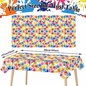 gisgfim 3 Pcs Art Paint Tablecloth Party Supplies Art Theme Birthday Party Decorations Creative Artist Painting Party Table Covers for Kids 105 x 54 inch