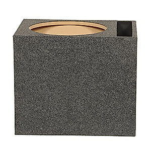Q Power QBASS Dual Vented 12 Inch Heavy Duty MDF Material Single Car Audio Subwoofer Enclosure Box with 2 Vents for Better Heat Management, Charcoal