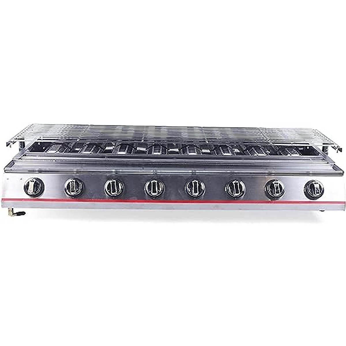 Commercial LPG Gas BBQ Grill - 40'' Tabletop Grill with 8 Burners, Portable Gas Barbecue Griddle with Independent Switches - Perfect for Parties, Backyard BBQs, Camping, and Picnics