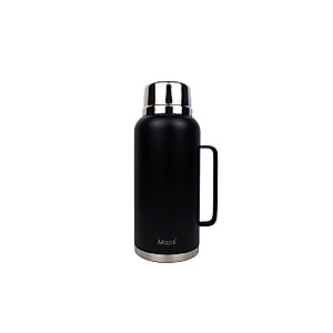Large sport thermos water bottle with handle and Stainless Steel Lid,keep cold,Reusable, leak-proof ，71OZ Insulated water bottle， Metal Canteen，Buttonwood (black) ，2100ML