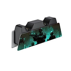 PlayVital Fearlessness Full Set Skin Decal for ps5 Console Digital Edition, Sticker Vinyl Decal Cover for ps5 Controller & Charging Station & Headset & Media Remote