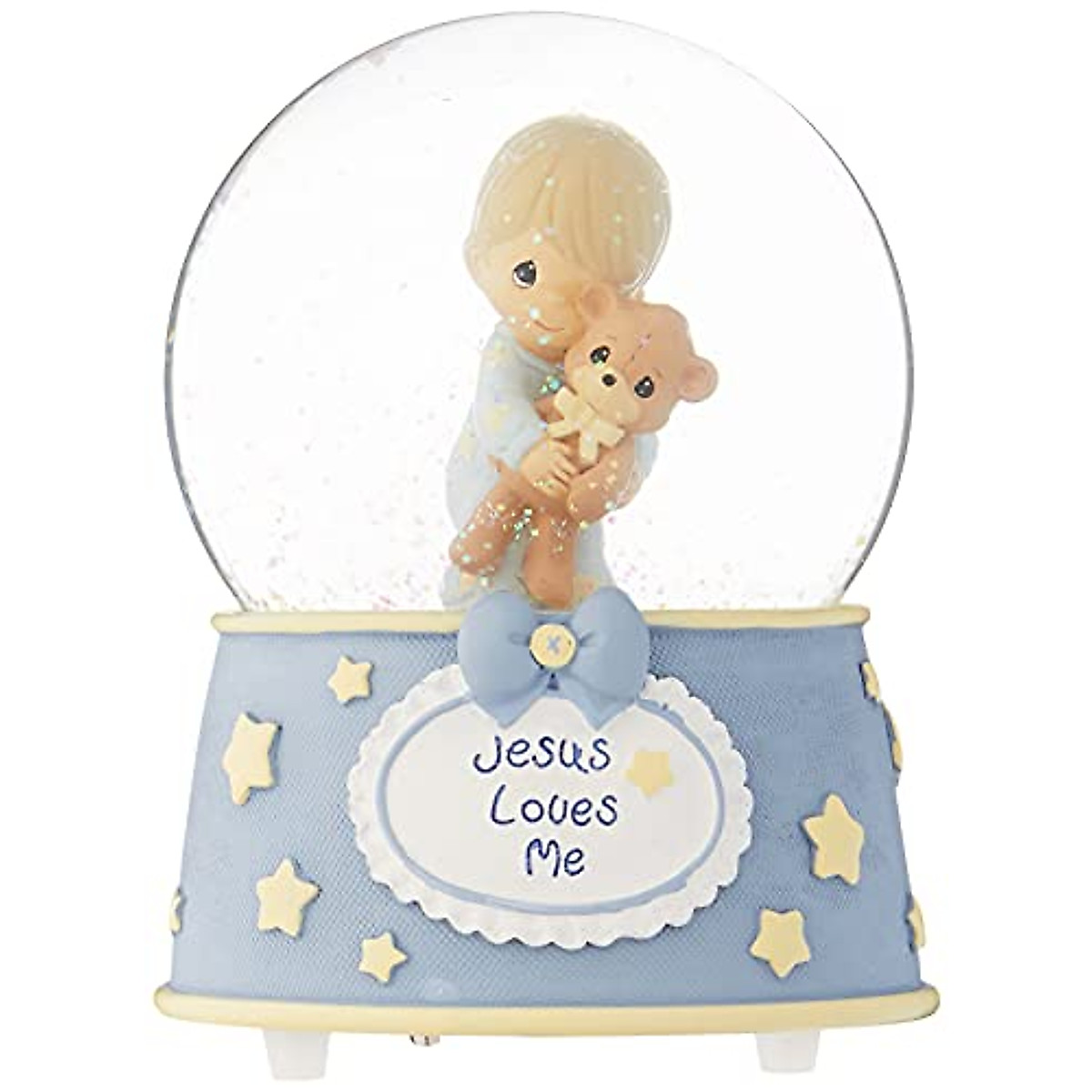 Precious Moments, Jesus Loves Me, Resin/Glass Snow Globe, Boy, Musical, 132103,Multicolor