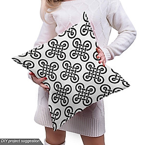 Ambesonne Celtic Fabric by The Yard, Old-Fashion Irish Knot Motifs in Symmetric Regular Design European Culture Theme, Decorative Fabric for Upholstery and Home Accents, 1 Yard, Black White