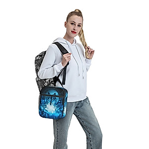 3D Forest Wolf Lunch Box Insulated Food Container Meal Bag Lunch Bag For Teen Boys Girls Men Women School Work Travel Picnic