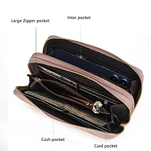 MKF Collection Wristlet Wallet for Women, Small Vegan Leather Credit Card Holder with Zipper Coin Pocket Wallet Purse Handbag By Mia K