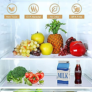 Shelf Liners for Kitchen Cabinets Non Adhesive Drawer Fridge Liner for Shelves, Closet, Refrigerator, Storage, Desks Mats Washable Oil-Proof Pantry Pads Waterproof Protector Shelf Liner