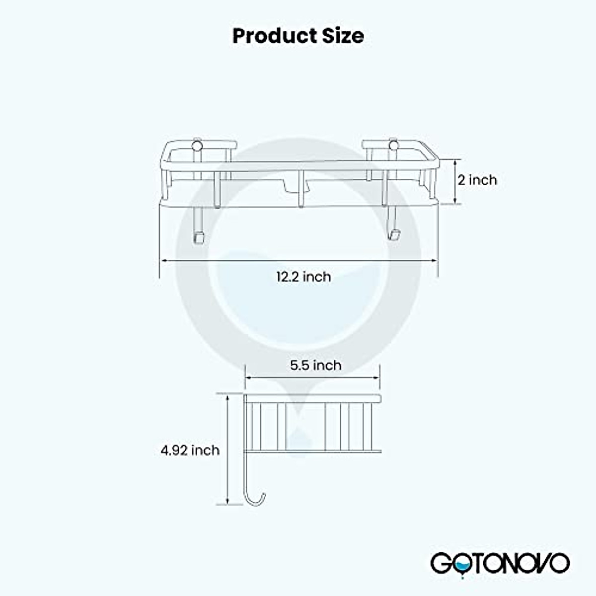gotonovo Bathroom Shower Shelf Wall Mount Solid Brass Essential Shower Rack Single Pack One Layer Antique Brass Bathroom Shower Rack Basket Arm Mount Shower Storage