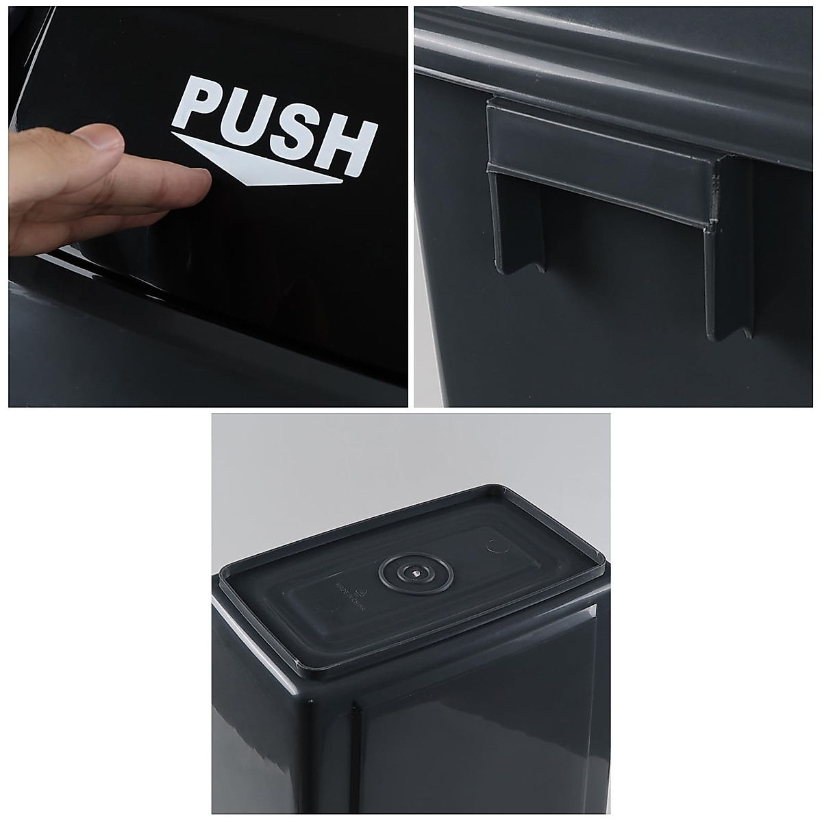 Ucake 13 Gallon Large Plastic Trash Can with Swing Lid, Kitchen Garbage Can with Lid, 4 Packs