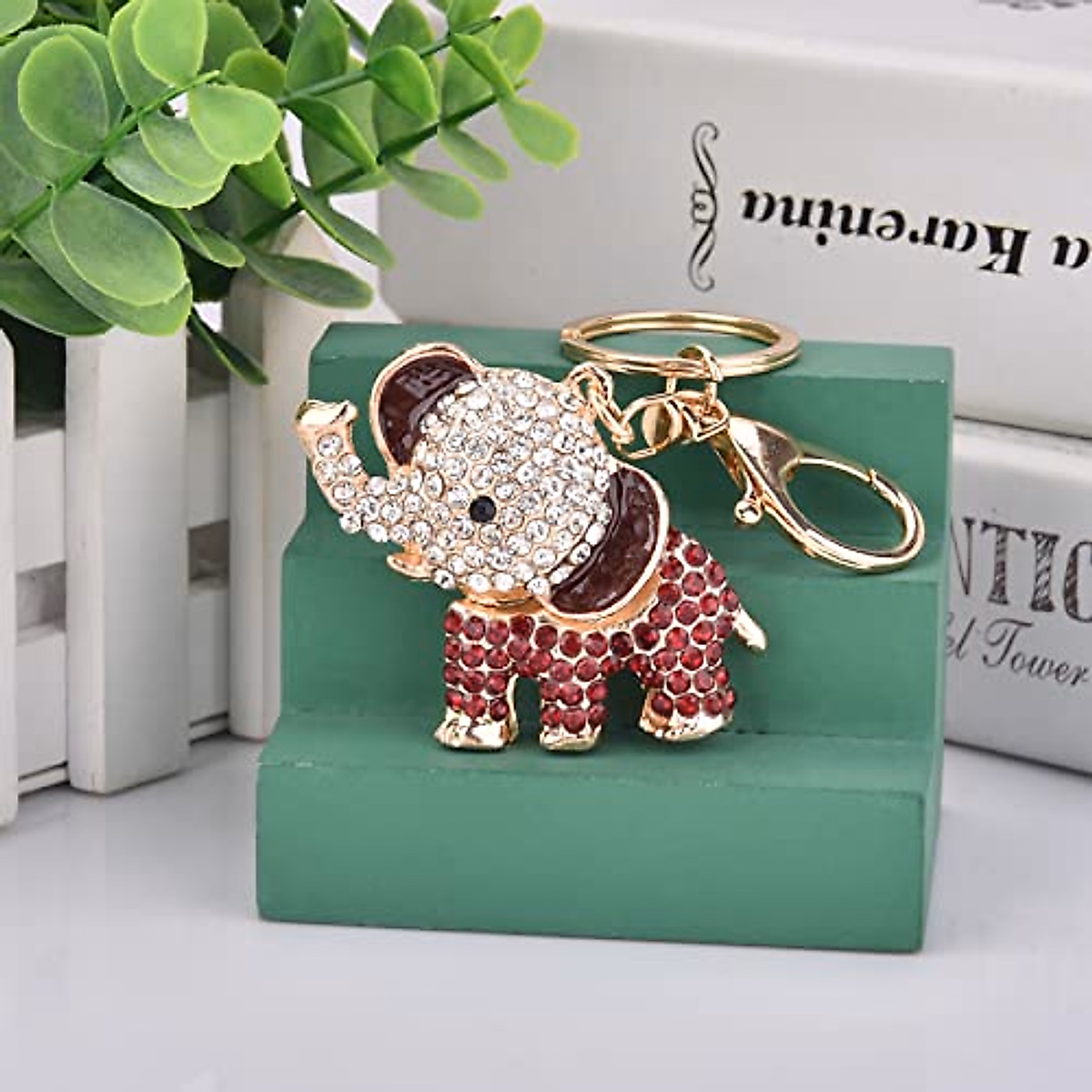 Airpods Case, TOROTOP Silicone Air pod Case Cover Cute Protective Accessories Set with Bling Elephant Keychain/Ear Hook/Storage Box Compatible for Apple Airpods 1&2 Women Girls(Burgundy)